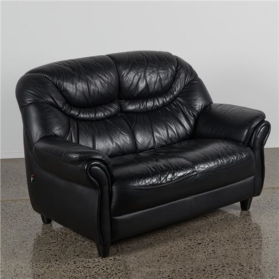 Fabio Mazzieri | A Black Leather Fabio Mazzero Italian Two-Seater ...