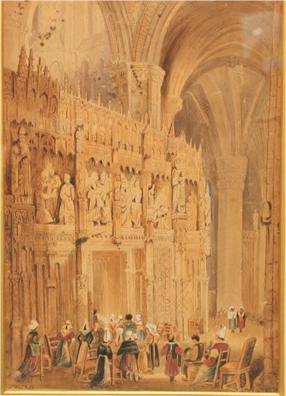 George Cattermole | Cathedral Interior | MutualArt