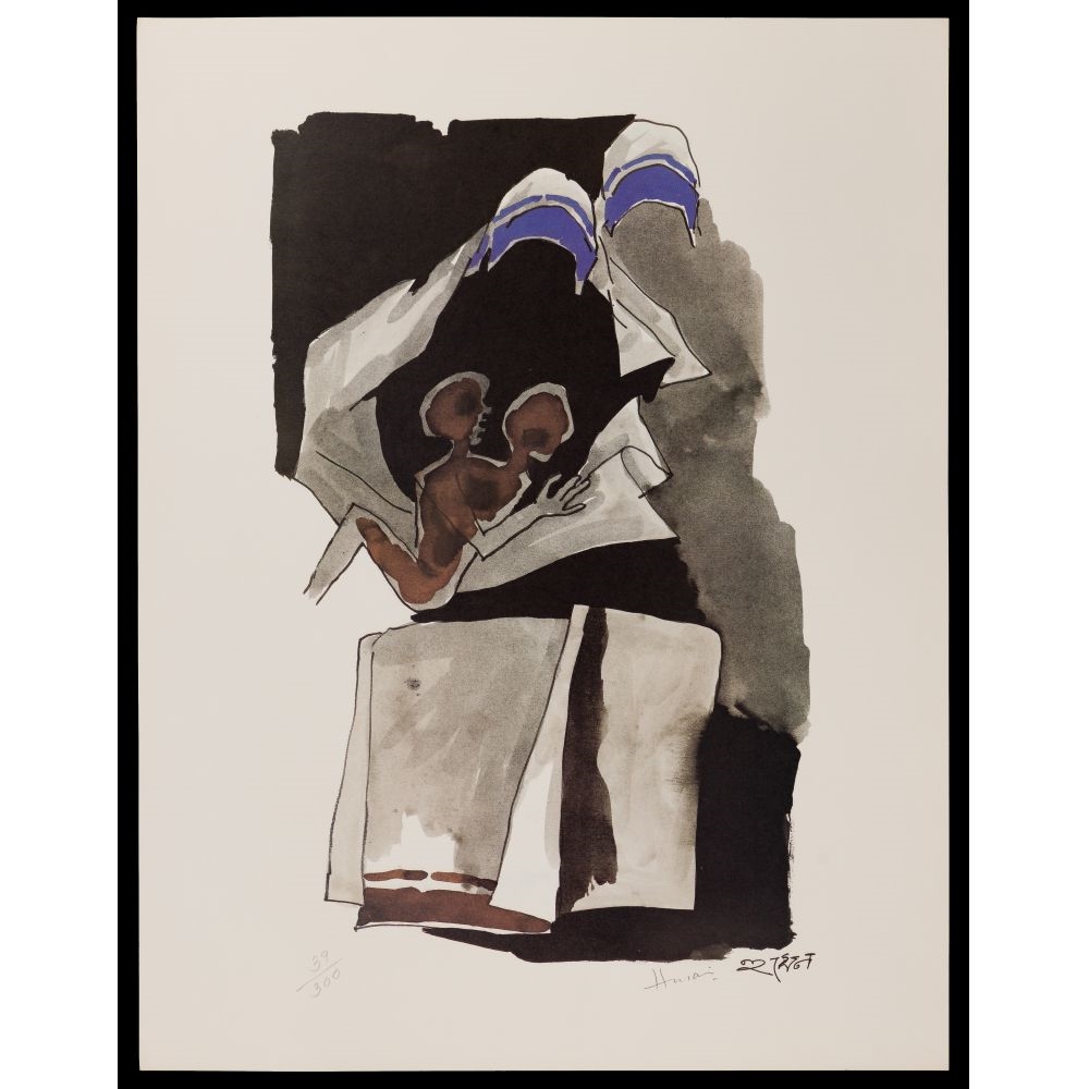 Maqbool Fida Husain | Mother Teresa Photolithograph Portfolio (1980 ...