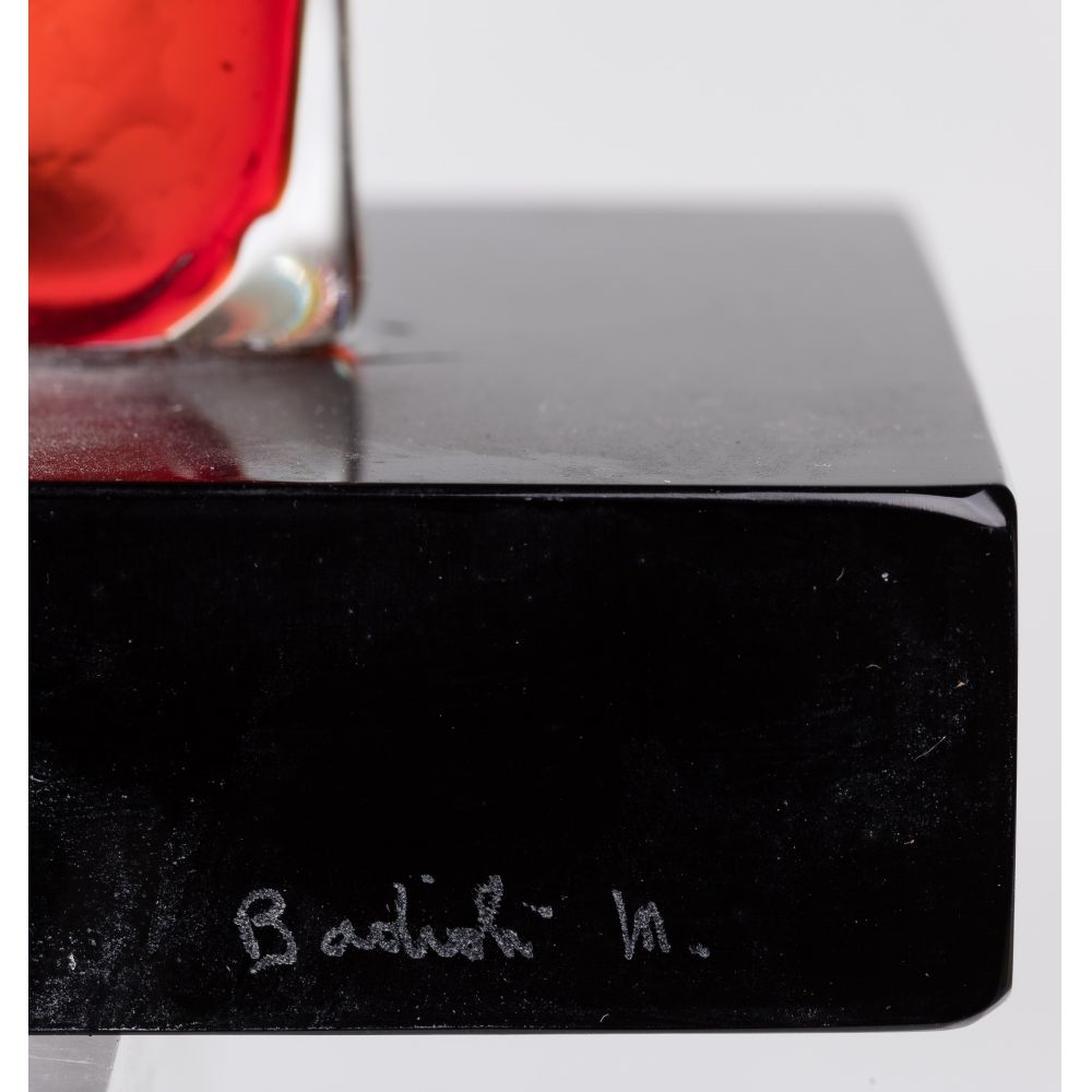 Mario Badioli | Art Glass Sculpture depicting profile of faces looking ...