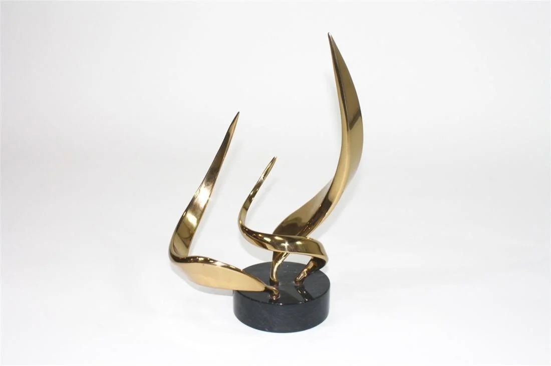 Jack McLean | Abstract Articulated Brass Sculpture. (1986) | MutualArt