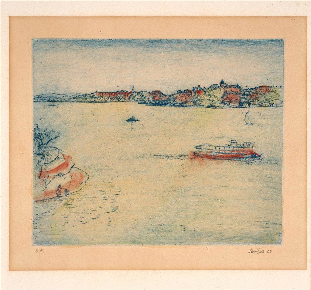 Lloyd Rees | Ferry on Sydney Harbour (1978) | MutualArt