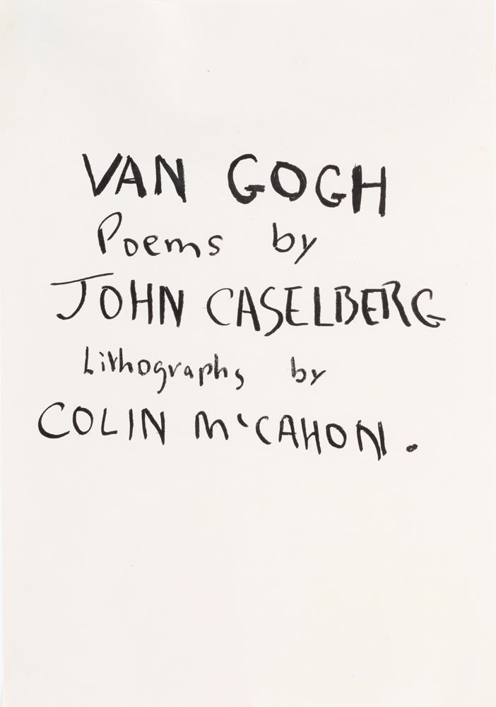 Colin McCahon | Van Gogh - Poems by John Caselberg, plate 1 (1957 ...
