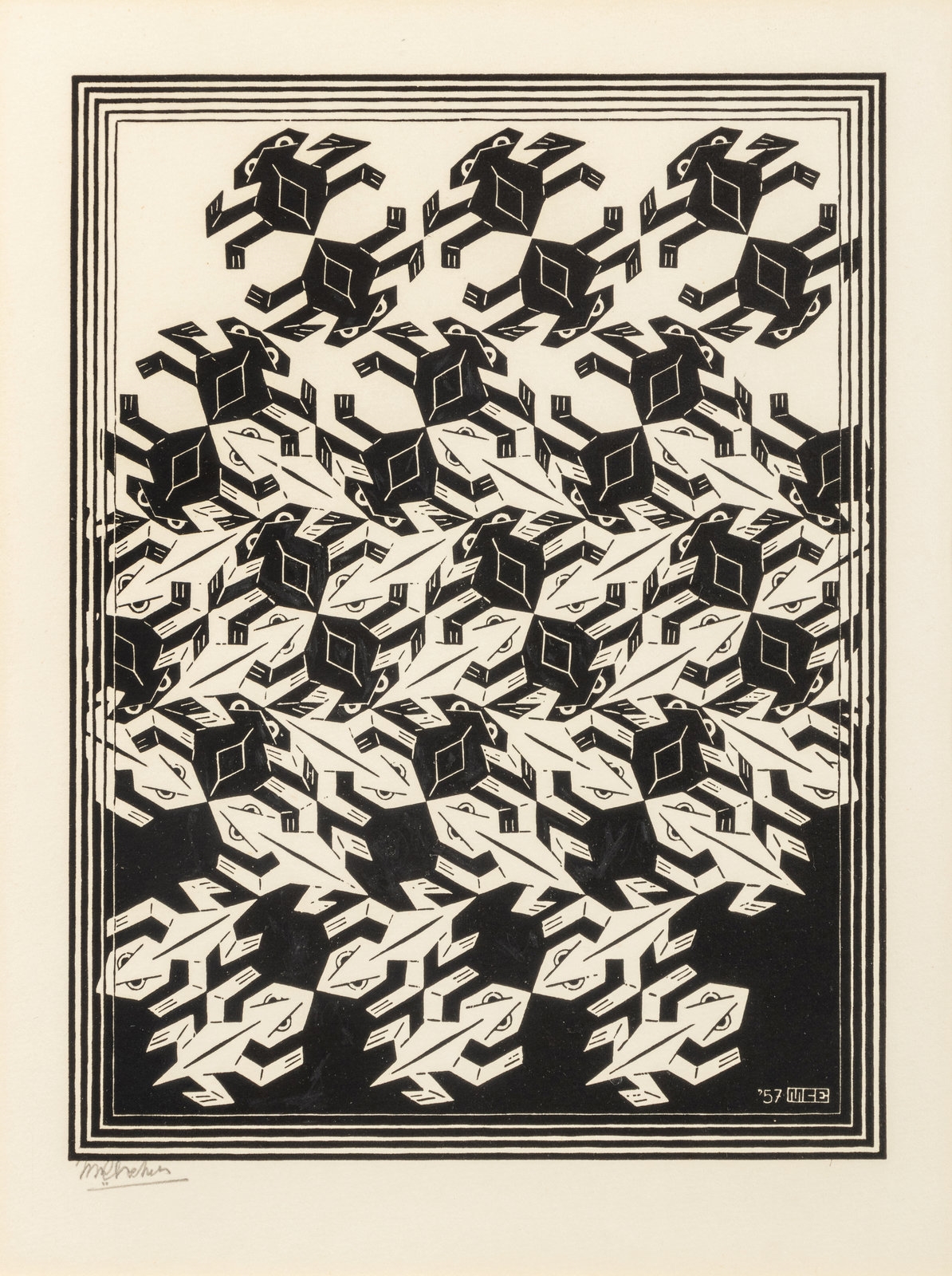 Maurits Cornelis Escher | Regular Division of the Plane I-VI (the complete set of six proofs ...