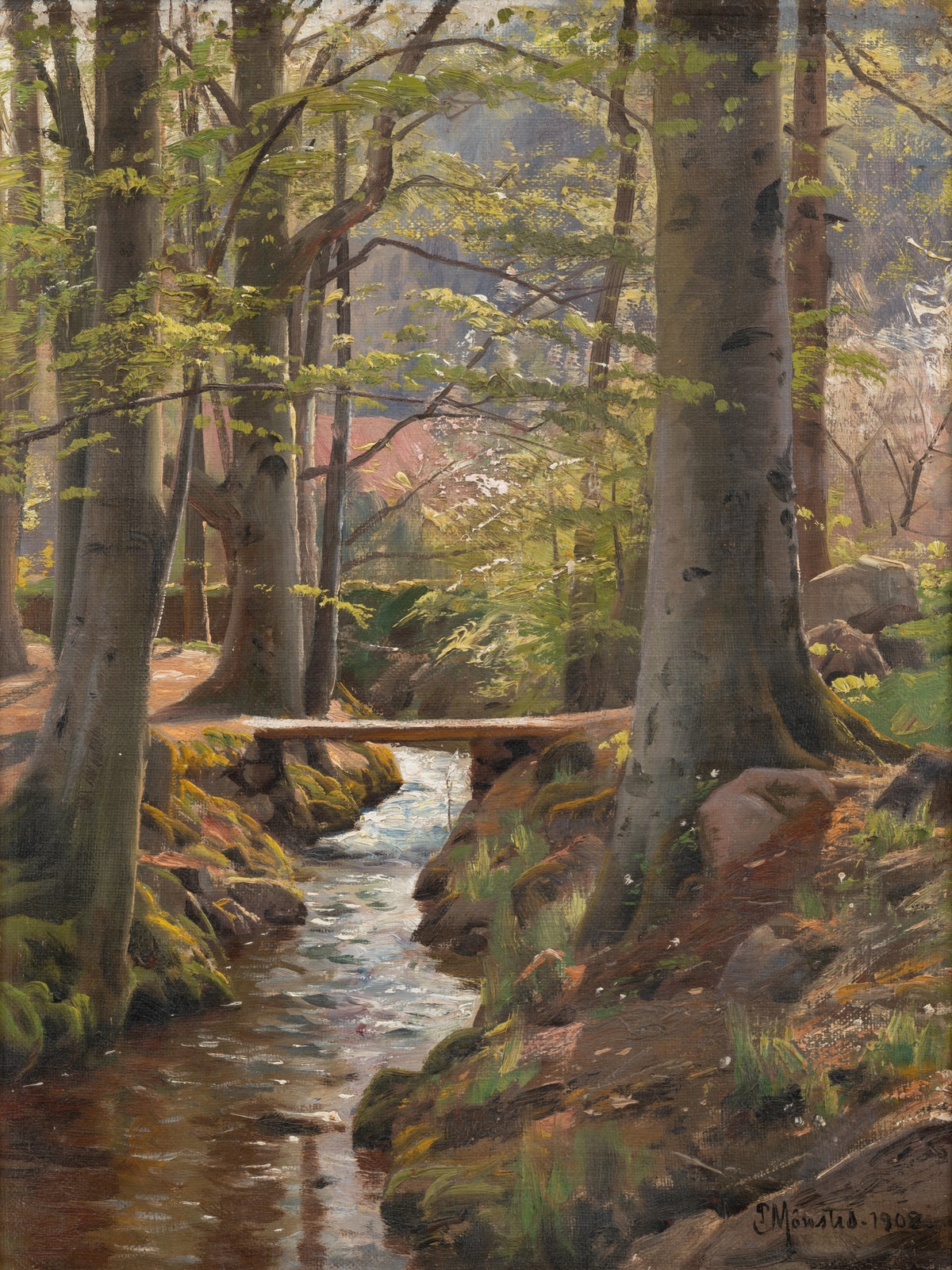Peder Mork Monsted | River in Forest Landscape (1908) | MutualArt