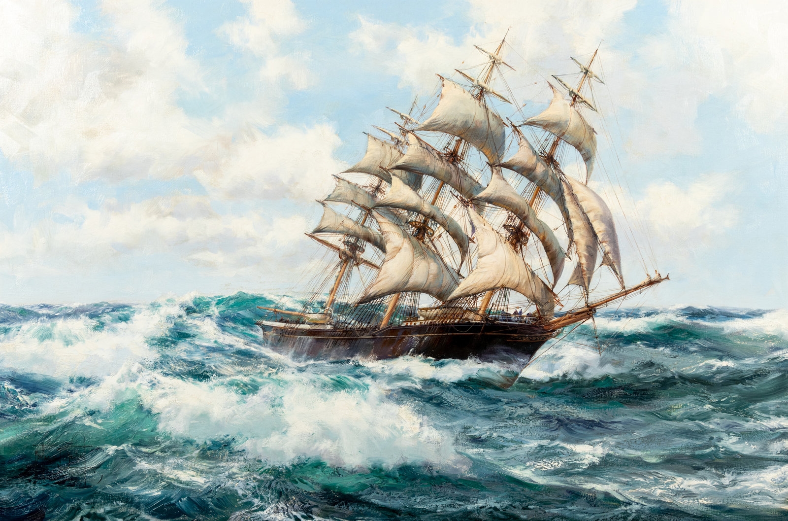 Montague Dawson | In the Trough of the Waves | MutualArt