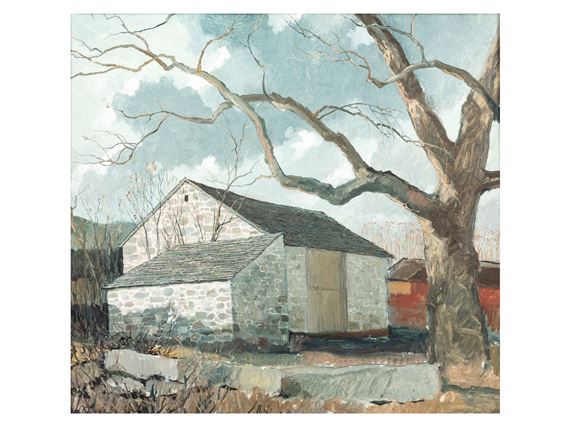 Eric Sloane | Landscape with Stone Barn (1960) | MutualArt