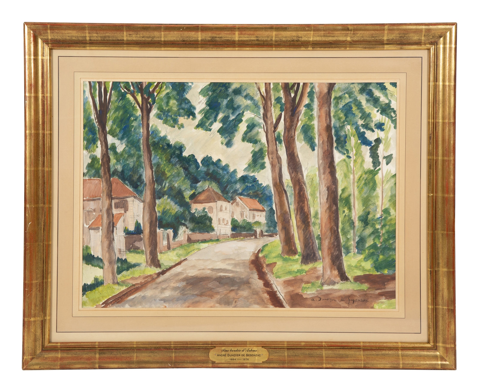 André Dunoyer de Ségonzac | Rue bordée d'arbres | MutualArt