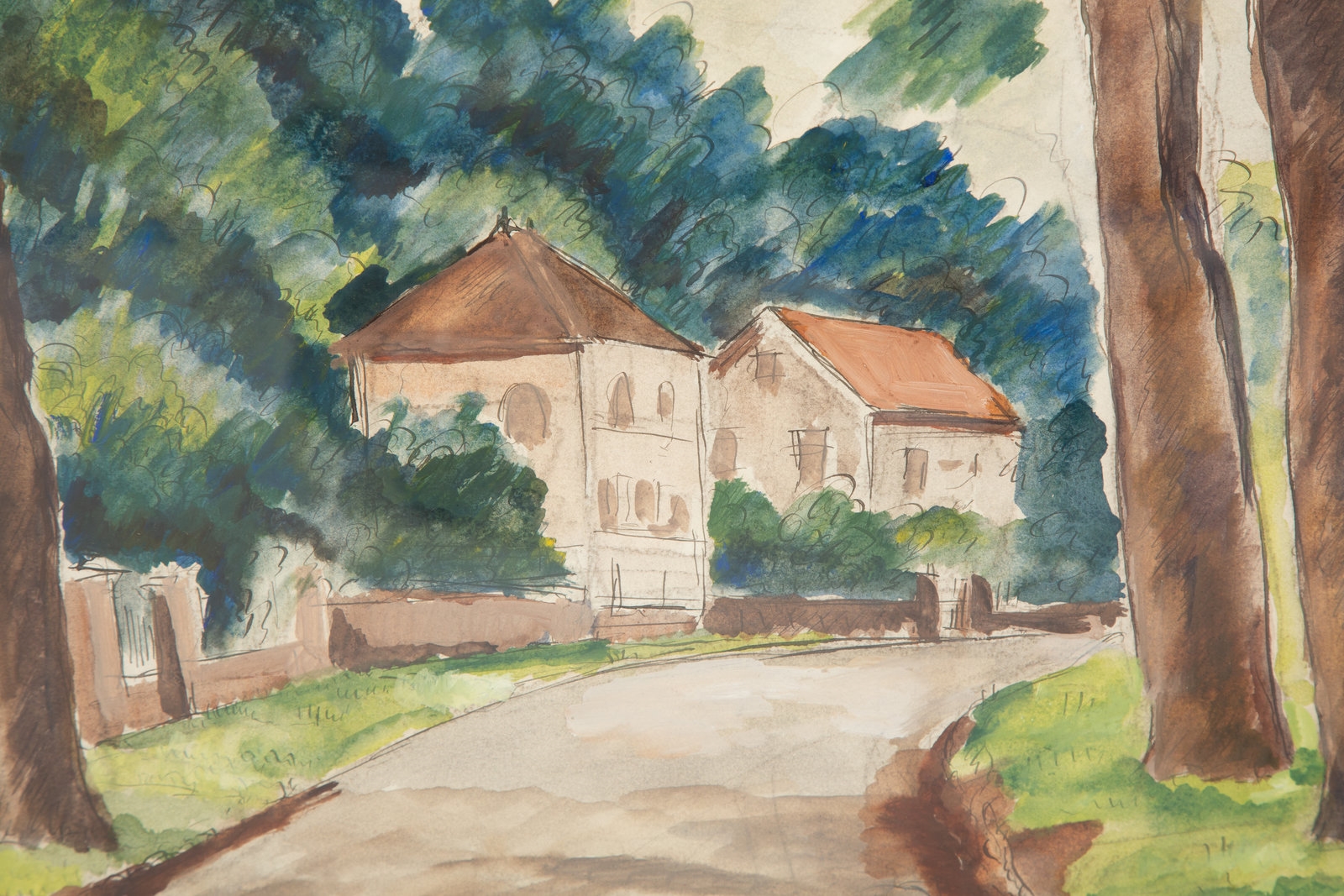 André Dunoyer de Ségonzac | Rue bordée d'arbres | MutualArt