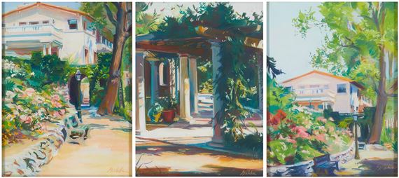 Gerald Rahm | Three gardens with architectural views | MutualArt