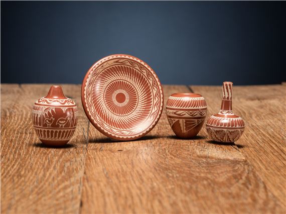 Dolores Curran | Miniature Sgraffito Redware Pottery | MutualArt