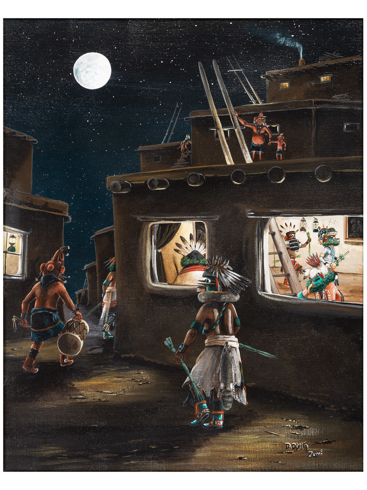 Duane Dishta | Award Winning Night Pueblo (1977) | MutualArt