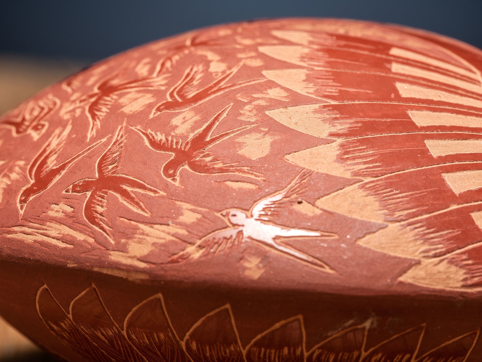 Camilio Sunflower Tafoya | Redware Sgraffito Pottery | MutualArt