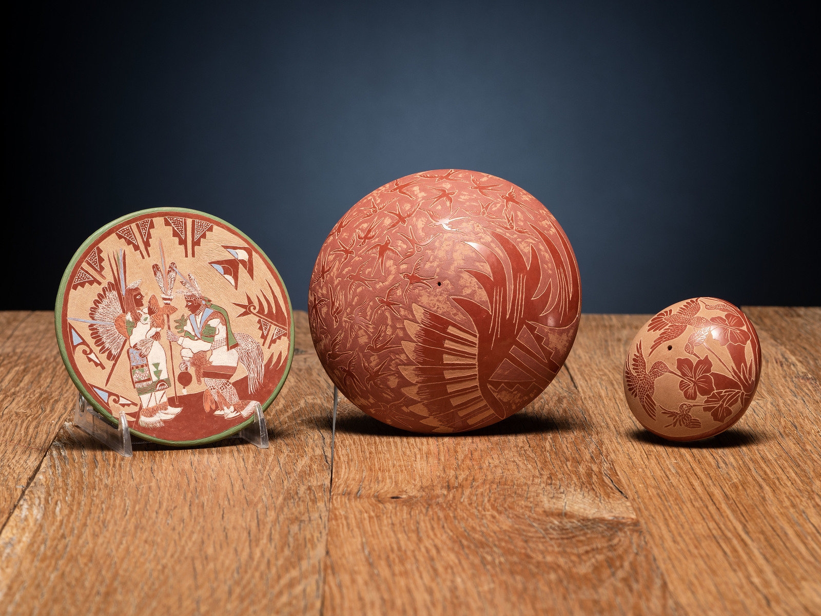 Camilio Sunflower Tafoya | Redware Sgraffito Pottery | MutualArt