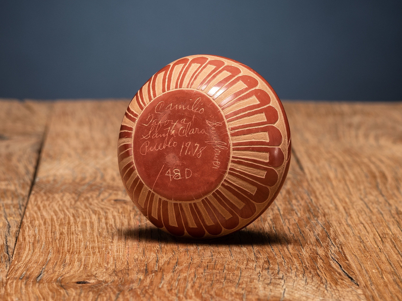 Camilio Sunflower Tafoya | Redware Sgraffito Pottery | MutualArt