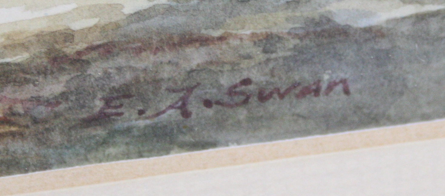 Edward Swan | - Cattle watering in a river landscape | MutualArt