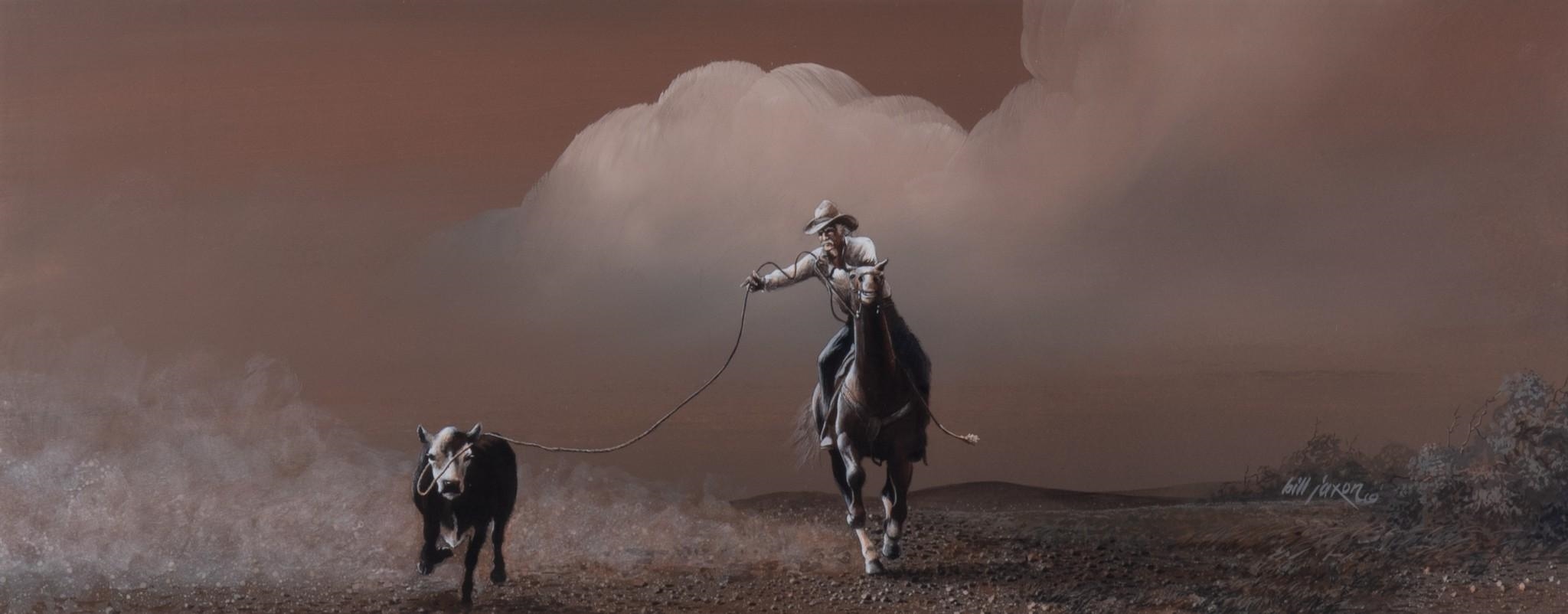 Bill Jaxon | Cowboy Roping a Calf (20th Century) | MutualArt