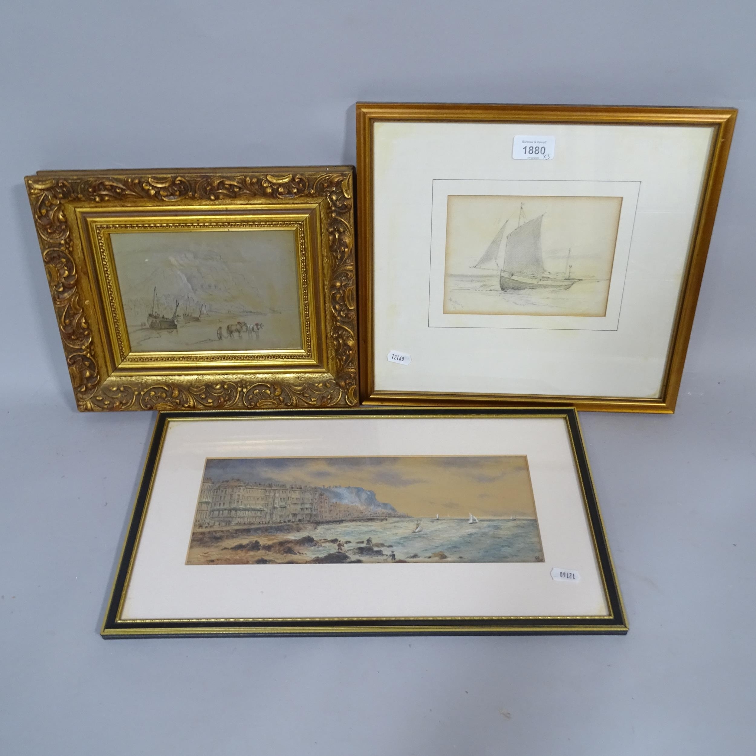 Charles Edmund Rowbotham | fishing boats at Hastings | MutualArt