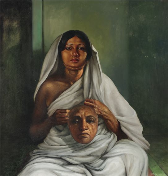 Bikash Bhattacharjee | Portrait of - Bala Dasi | MutualArt