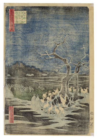 Utagawa Hiroshige | Oji shozoku enoki omisoka no kitsunebi (New Year's ...