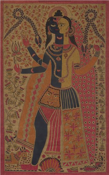 Sita Devi | A PAINTING OF ARDHANARISHVARA INDIA, BIHAR, MITHILA | MutualArt