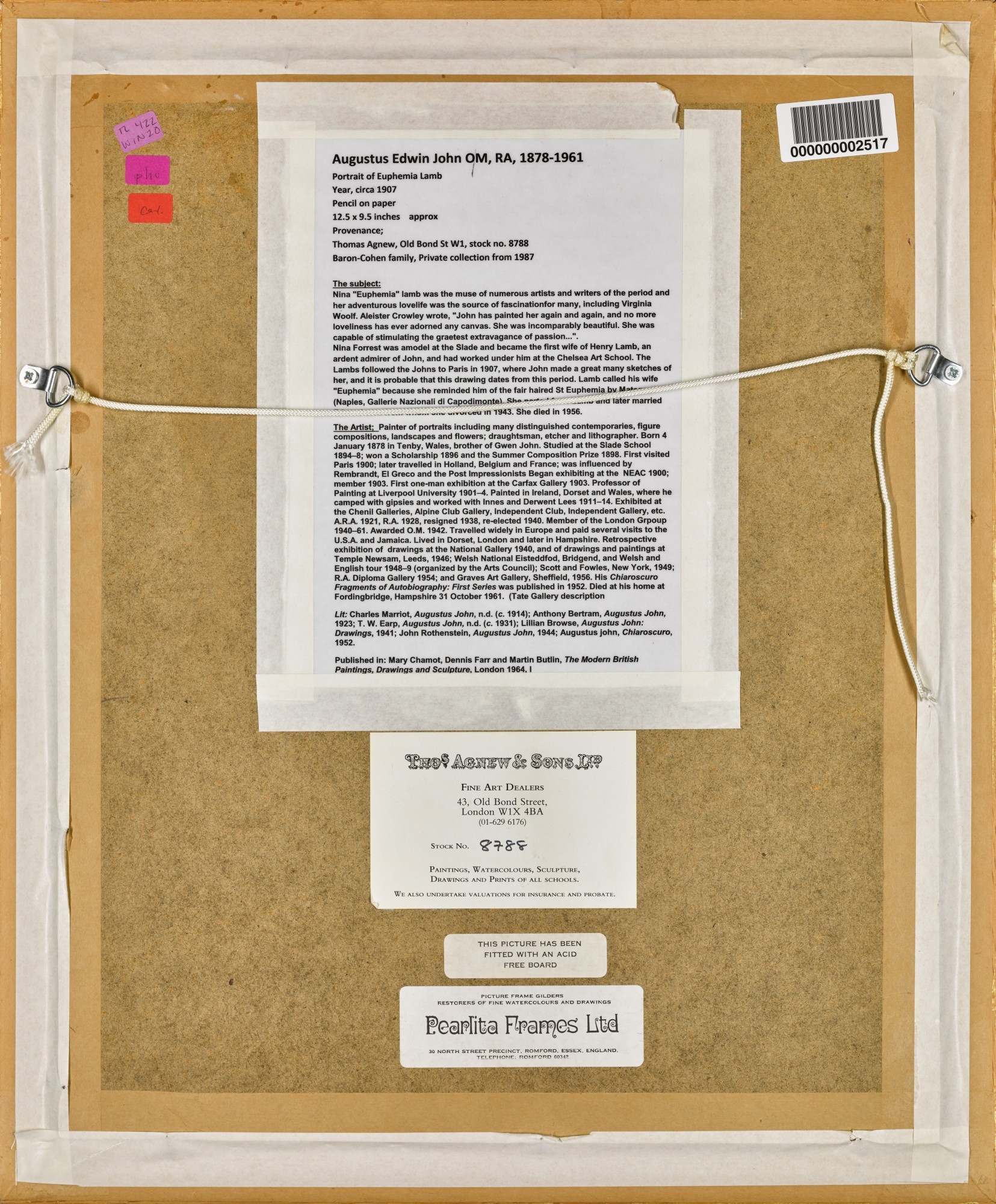 Augustus Edwin John | Portrait of Euphemia Lamb (Circa 1907) | MutualArt