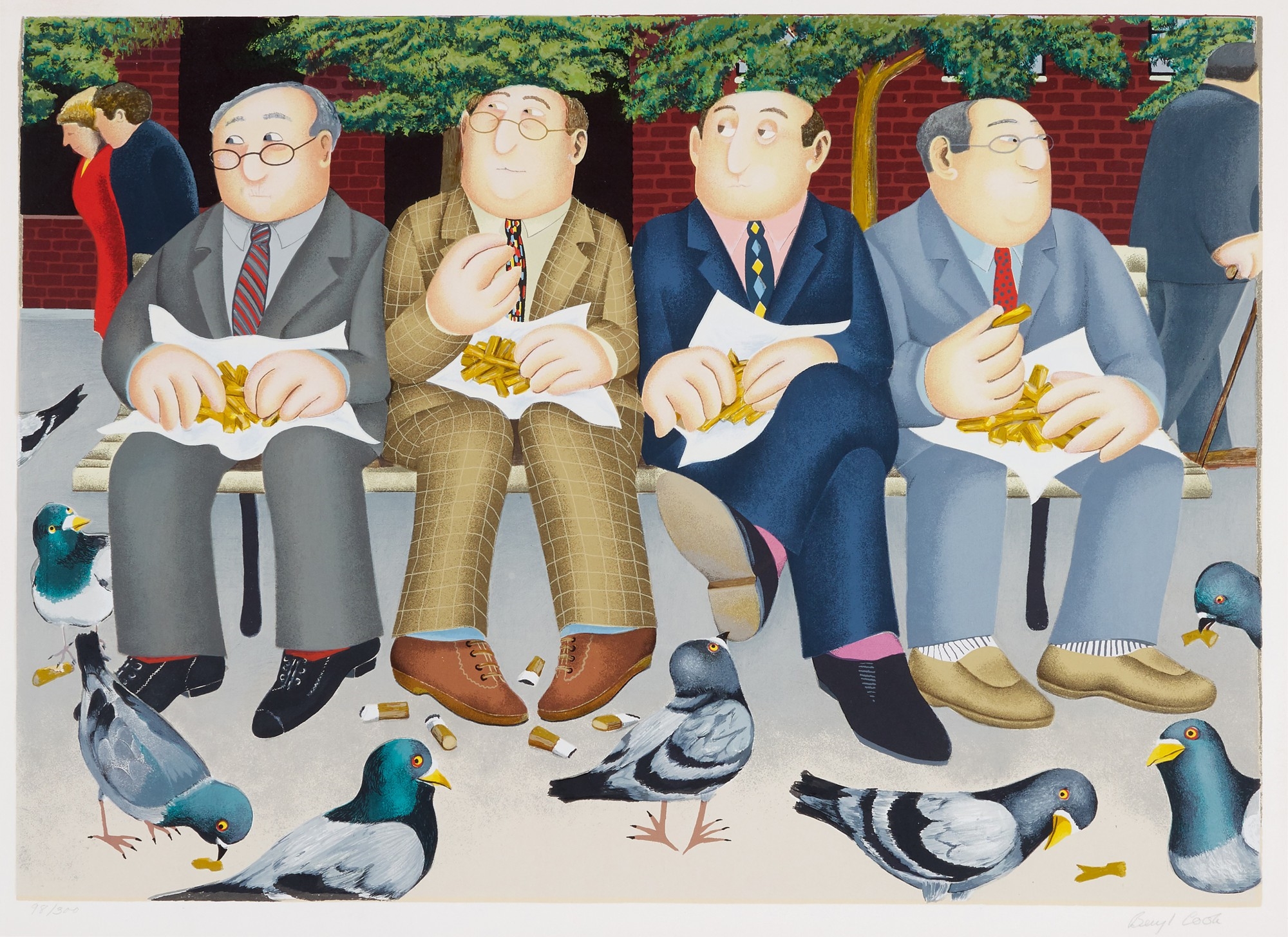 Beryl Cook | Lunch in the Gardens (2002) | MutualArt