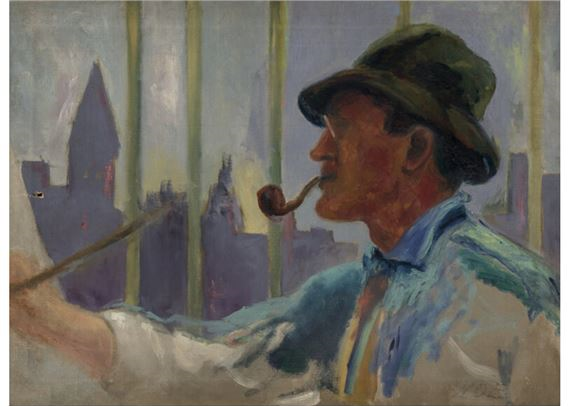 John Sloan | John Sloan in his Greenwich Village Studio | MutualArt
