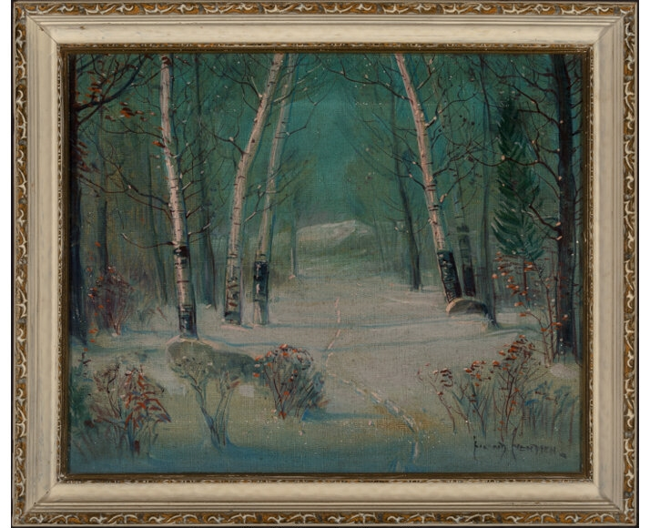 Svend Rasmussen Svendsen | Birch Trees in a Snowy Landscape | MutualArt