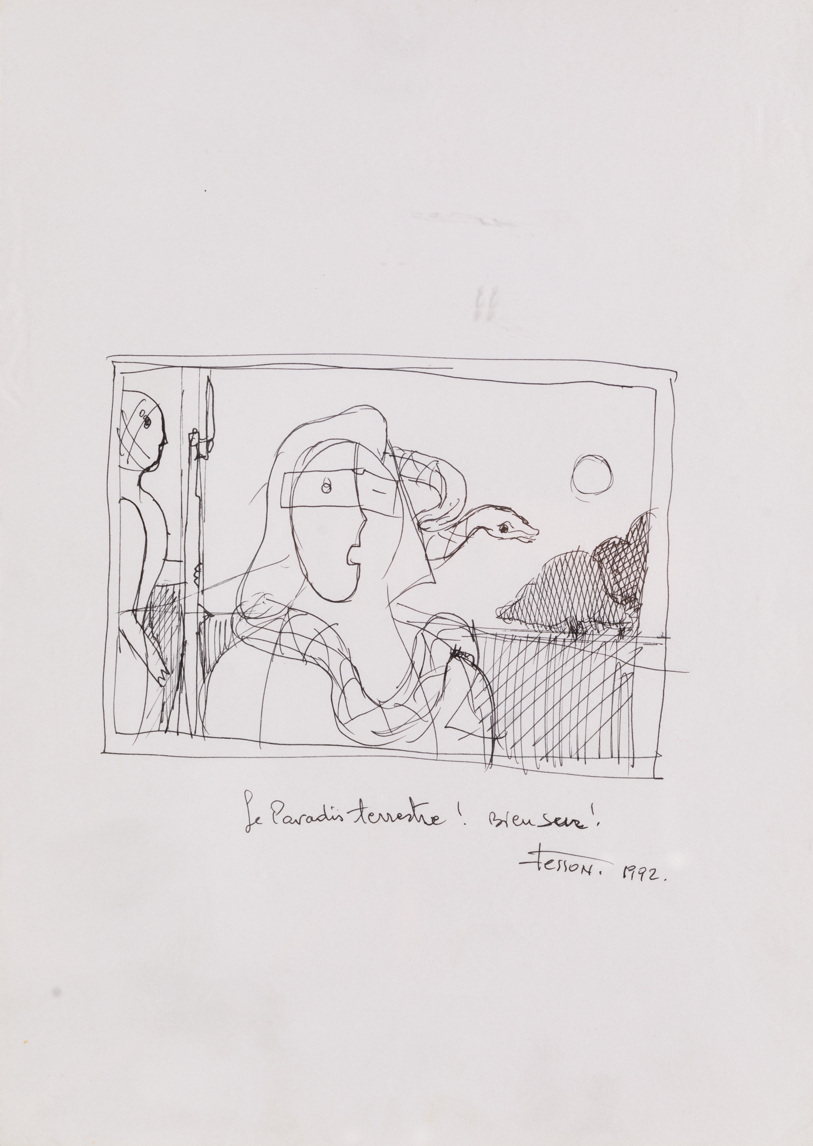 George Tesson | Estudio de cuadro de personaje con serpiente (1992 ...