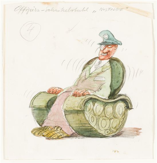 Manfred Deix | (6 Werke aus der Serie “Stuhl”) (1980) | MutualArt