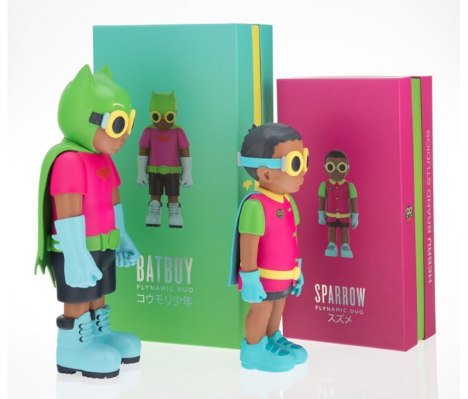 Hebru Brantley | Flynamic Duo - Batboy and Sparrow (2021) | MutualArt