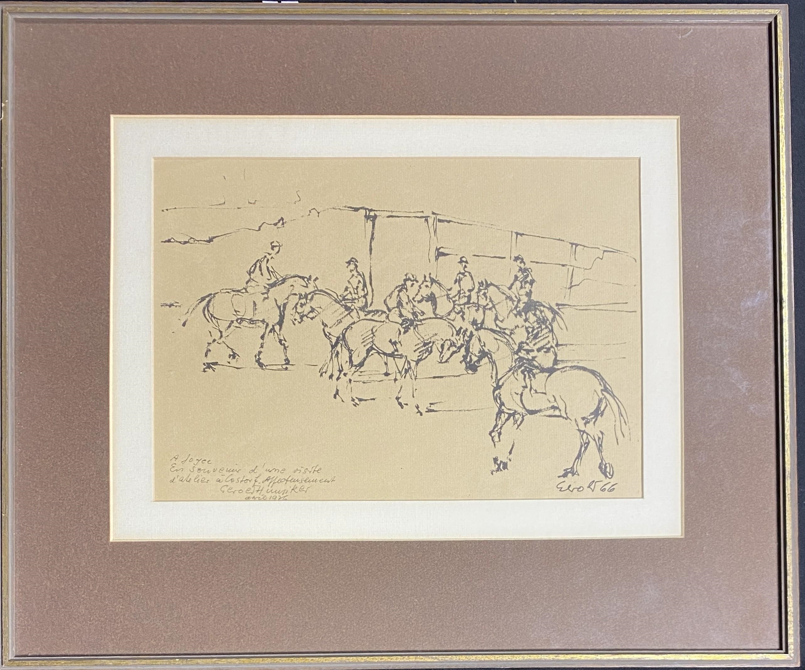 Gerold Hunziker | Sketch for Horses at the Start 1966 (1976) | MutualArt