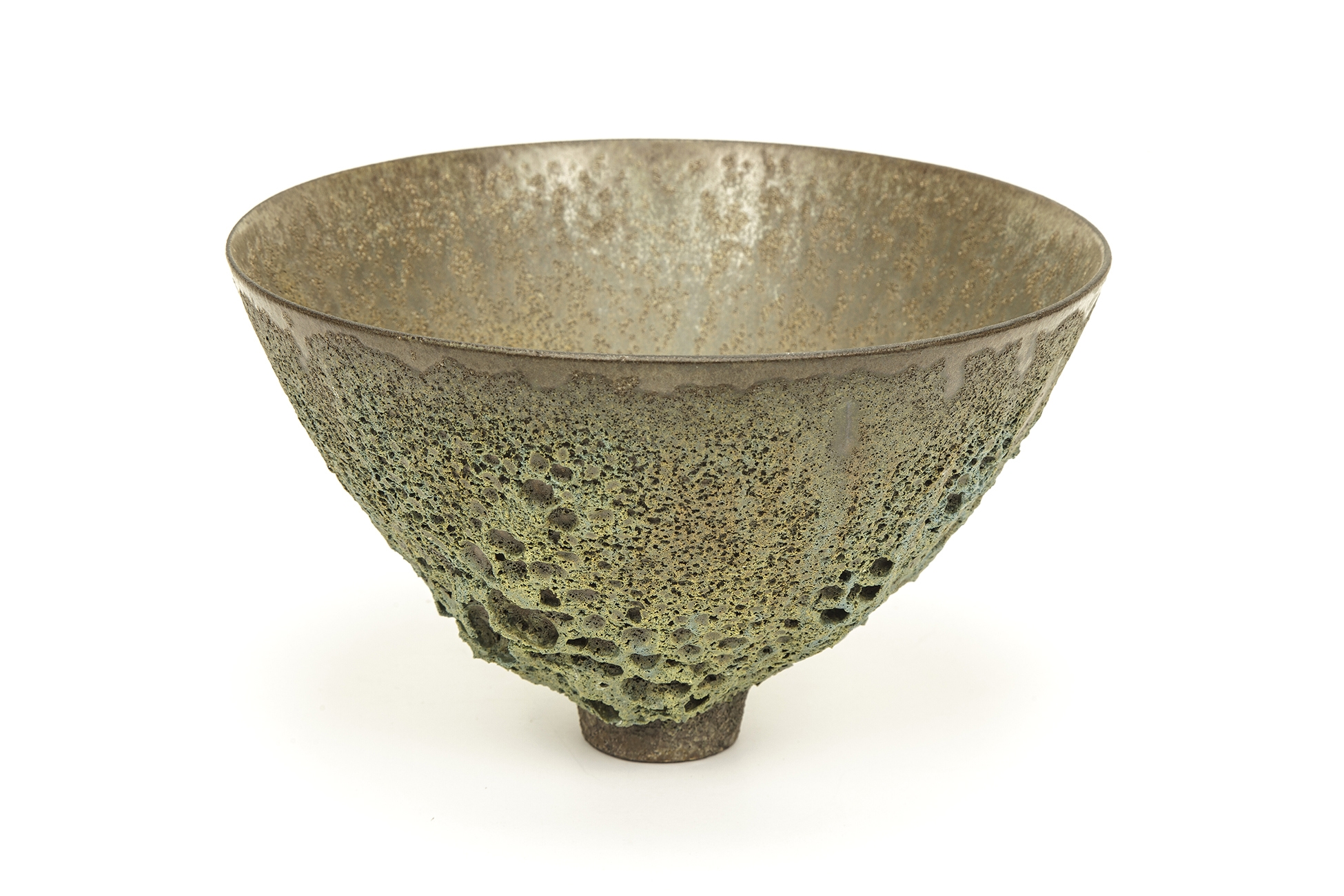 James Lovera | Green/brown crater bowl | MutualArt