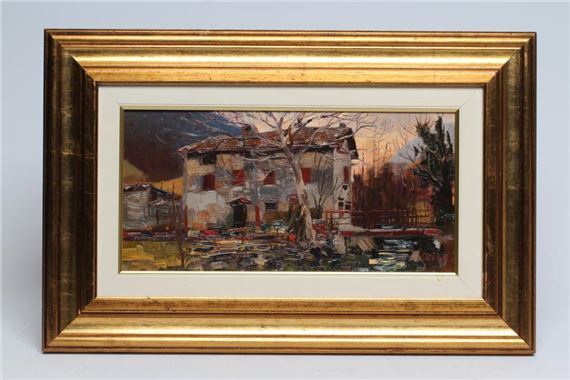 Paul Demaria | Farmhouse with Red Shutters | MutualArt
