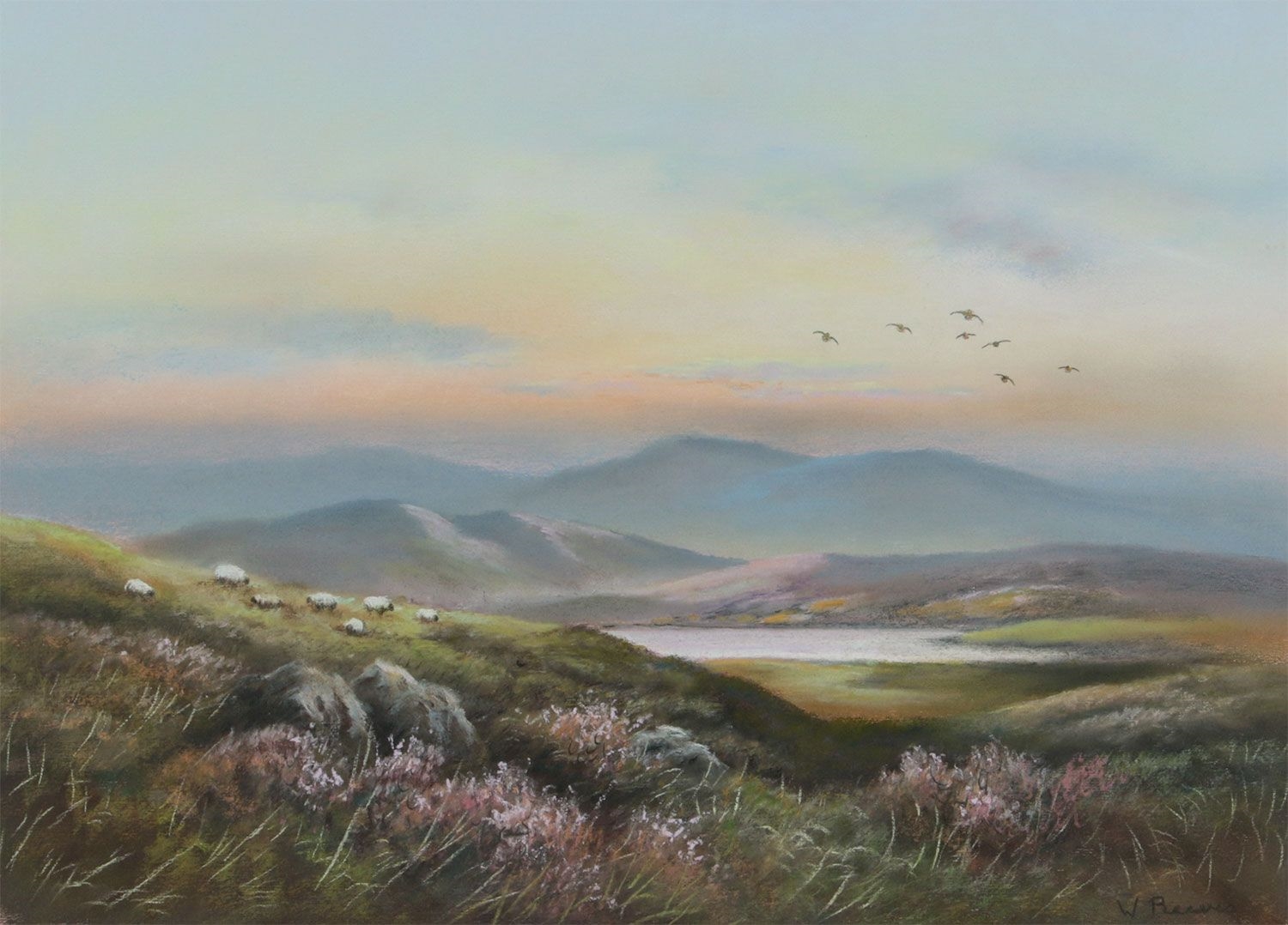 Wendy Reeves | GROUSE IN FLIGHT OVER UPLAND | MutualArt