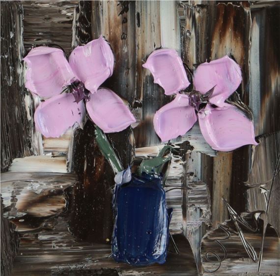 Colin Flack | MAUVE FLOWERS IN A VASE | MutualArt