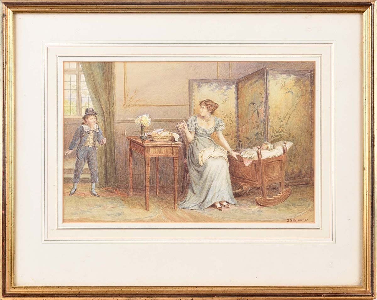 George Goodwin Kilburne | PERIOD INTERIOR WITH FIGURES | MutualArt
