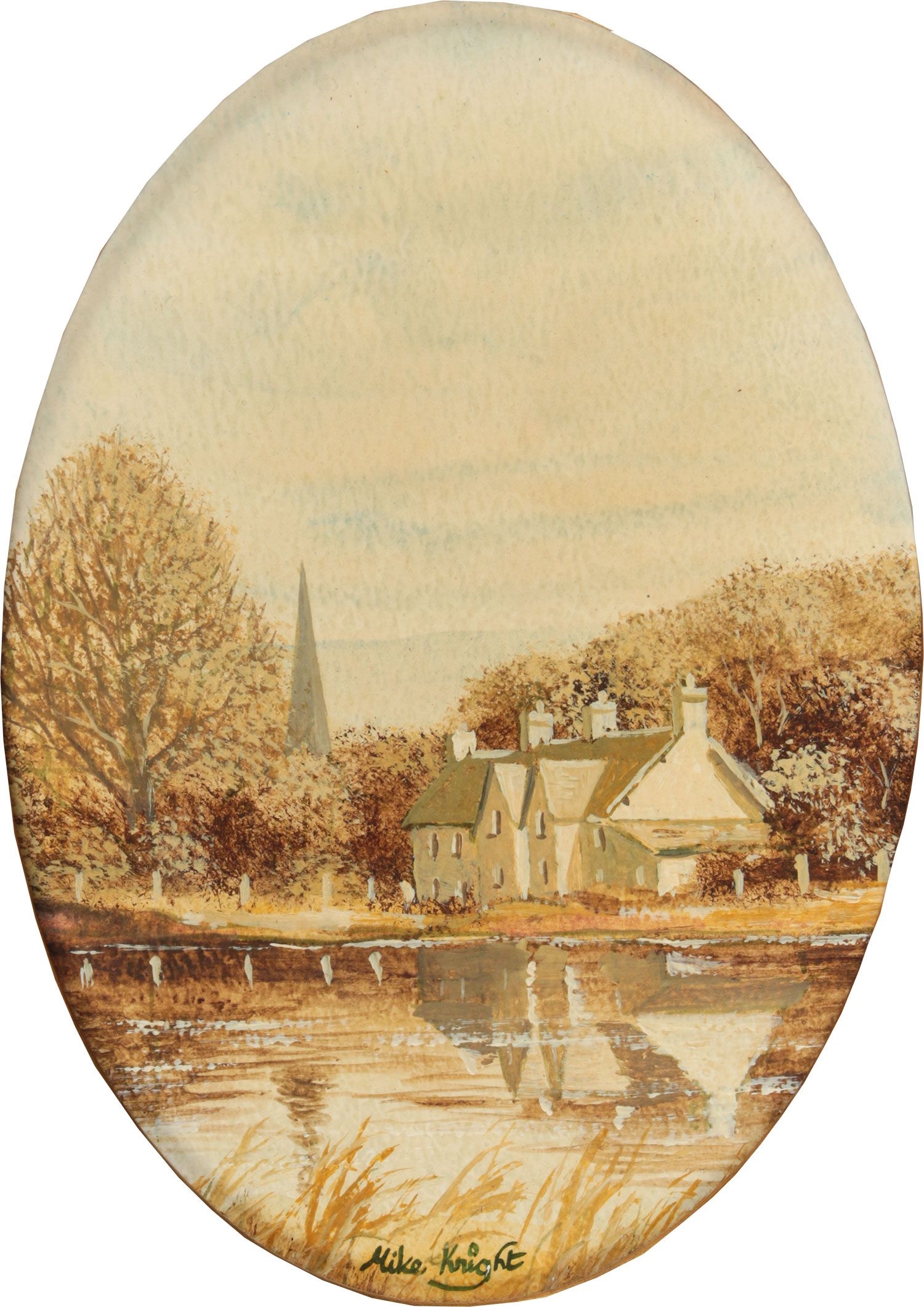 Mike Knight | HOUSE REFLECTIONS ON A POND | MutualArt