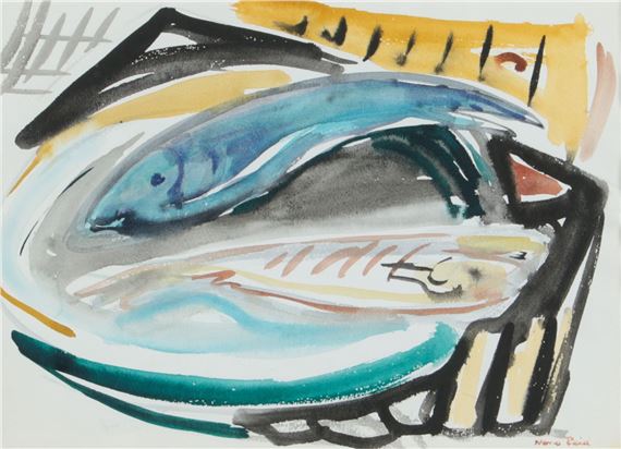 Nano Reid | STILL LIFE, FISH ON A PLATE | MutualArt