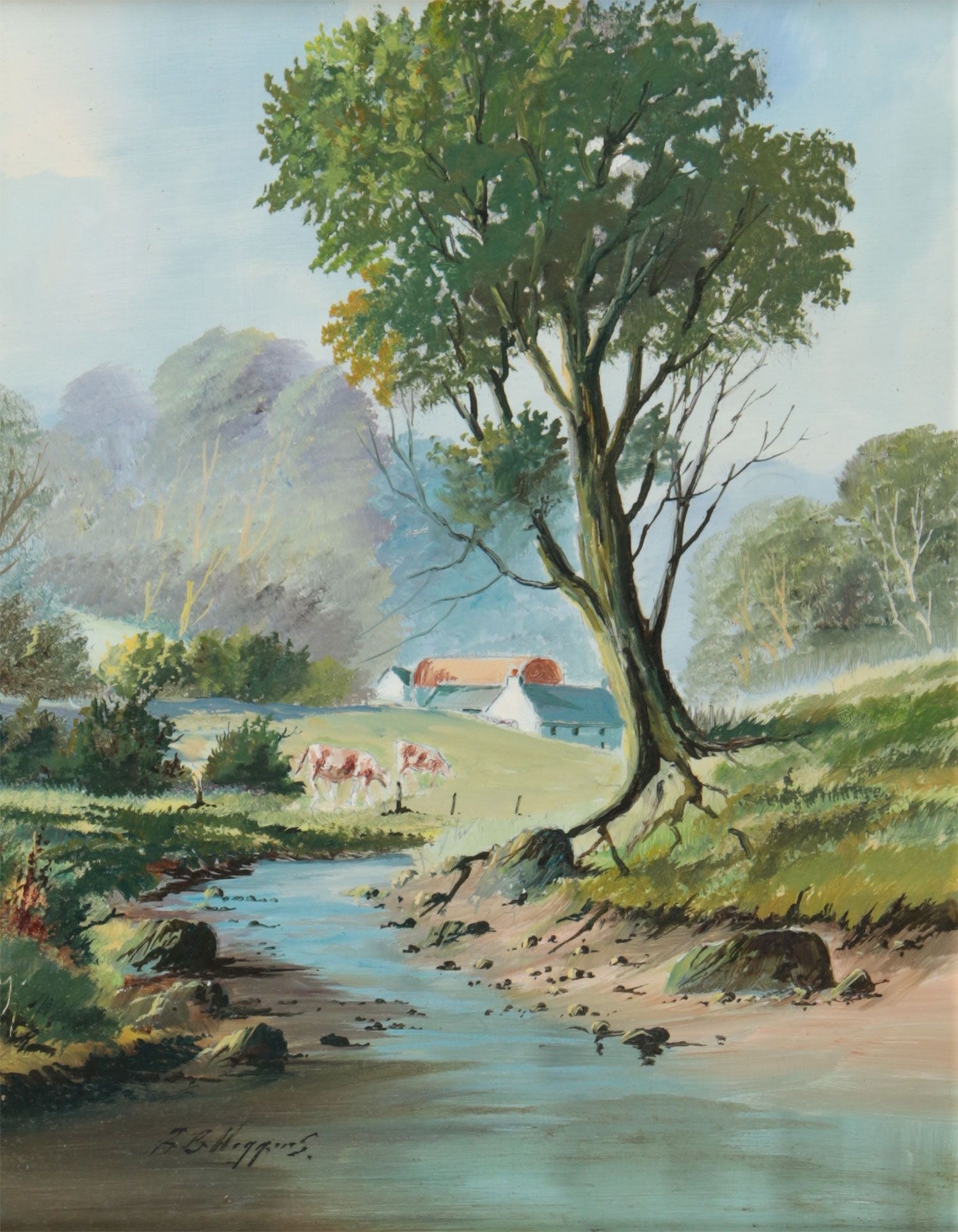 Robert Bertie Higgins | COWS GRAZING BY A RIVER | MutualArt
