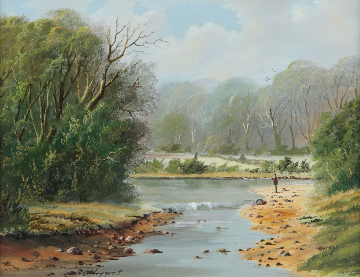 Robert Bertie Higgins | FISHING THE RIVER | MutualArt
