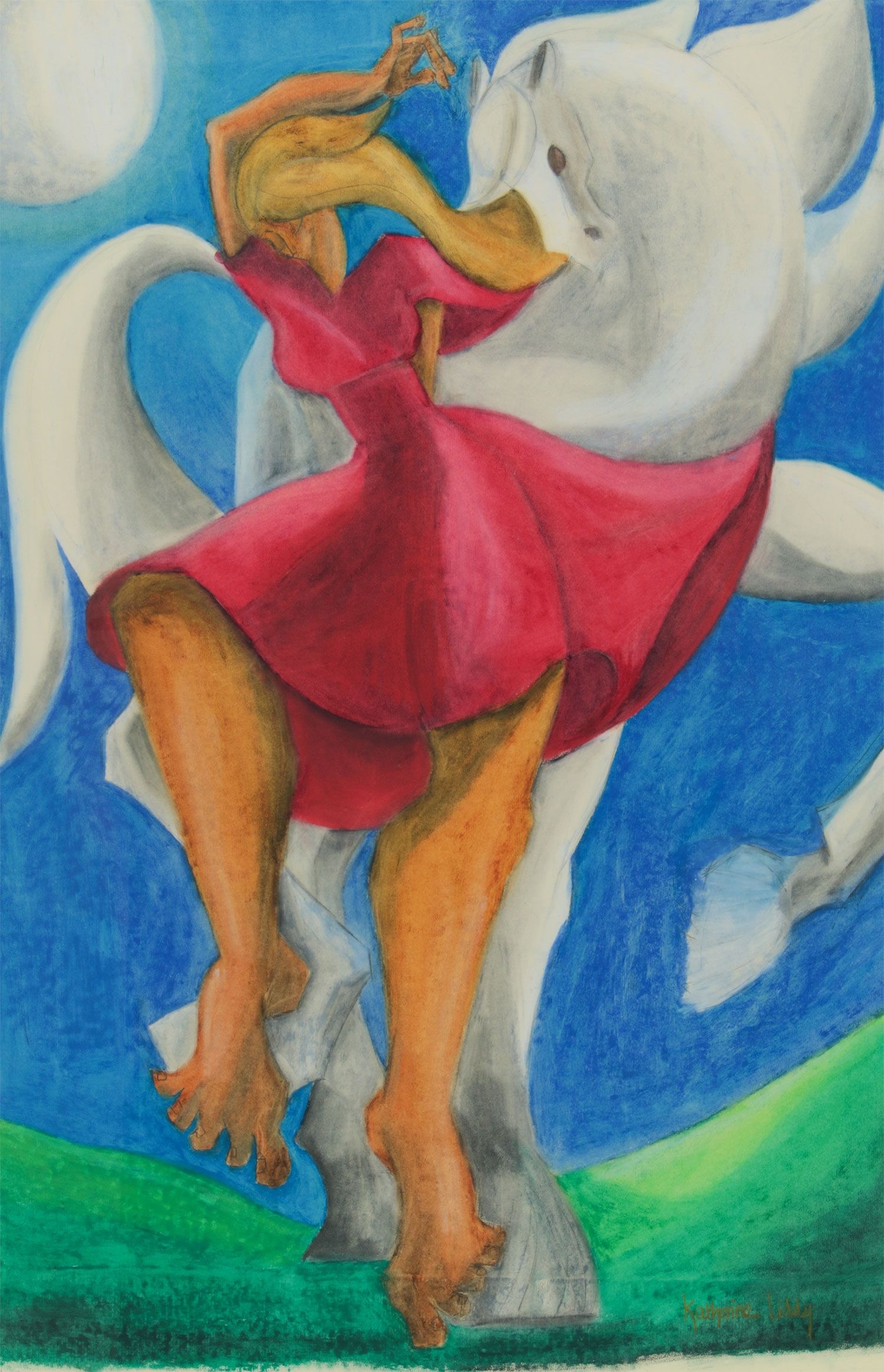 Katherine Liddy | DANCER WITH A WHITE HORSE | MutualArt