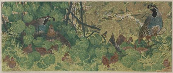 Janet Turner | Quail Amid Wild Grapes | MutualArt