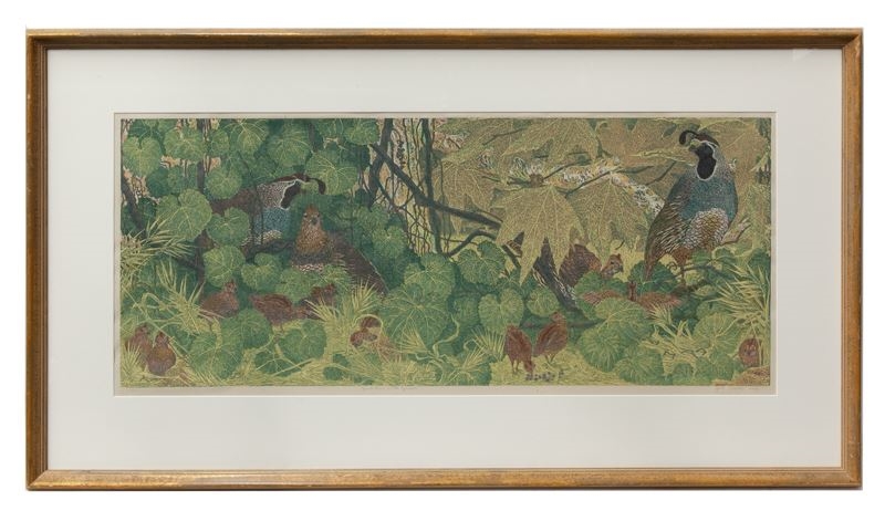 Janet Turner | Quail Amid Wild Grapes | MutualArt