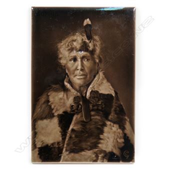 Sherwin & Cotton | A c.1900 Sherwin & Cotton Māori portrait tile of the ...