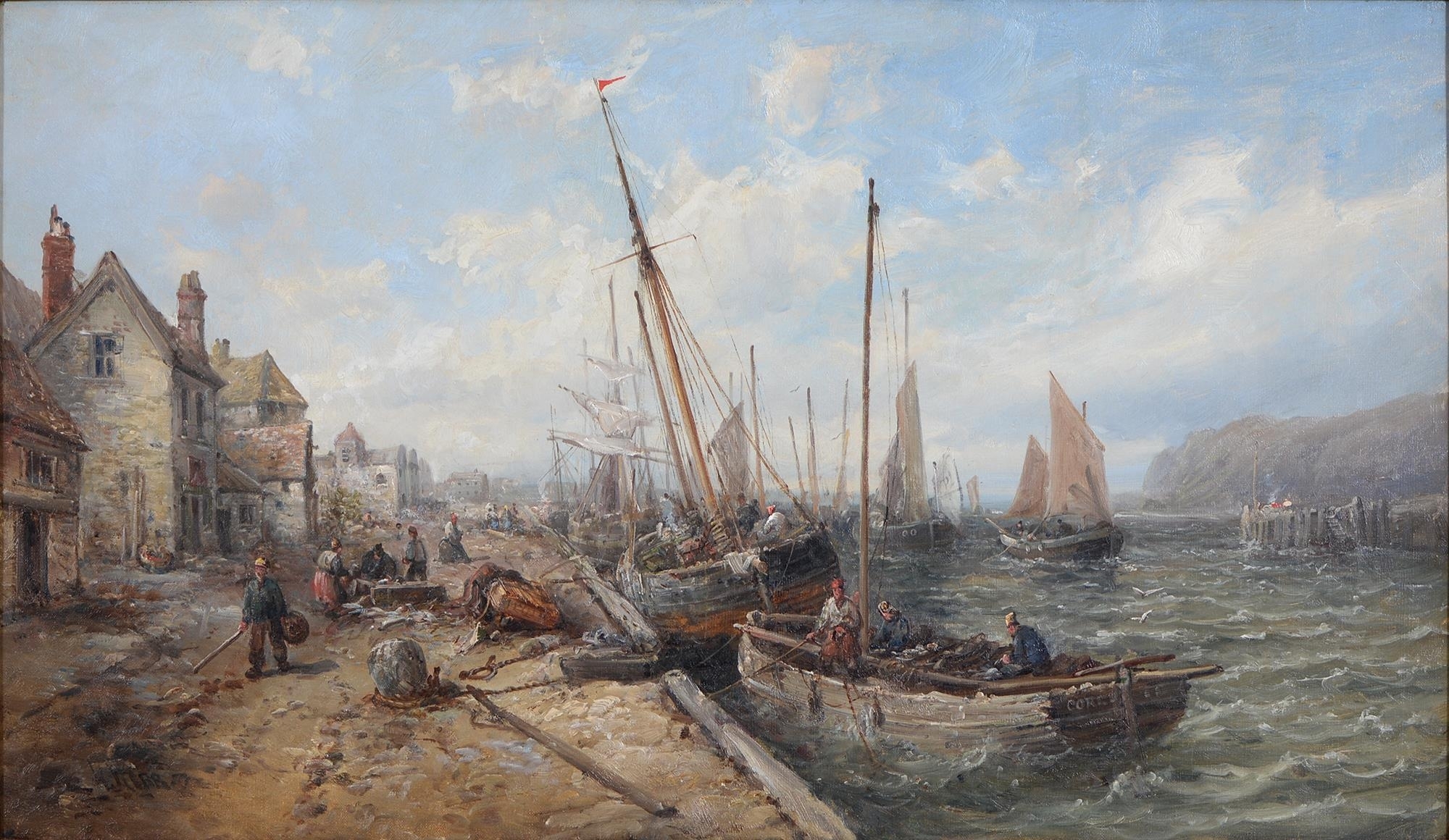 William Edward Webb | - Fishing Boats at Peel Harbour Isle of Man ...