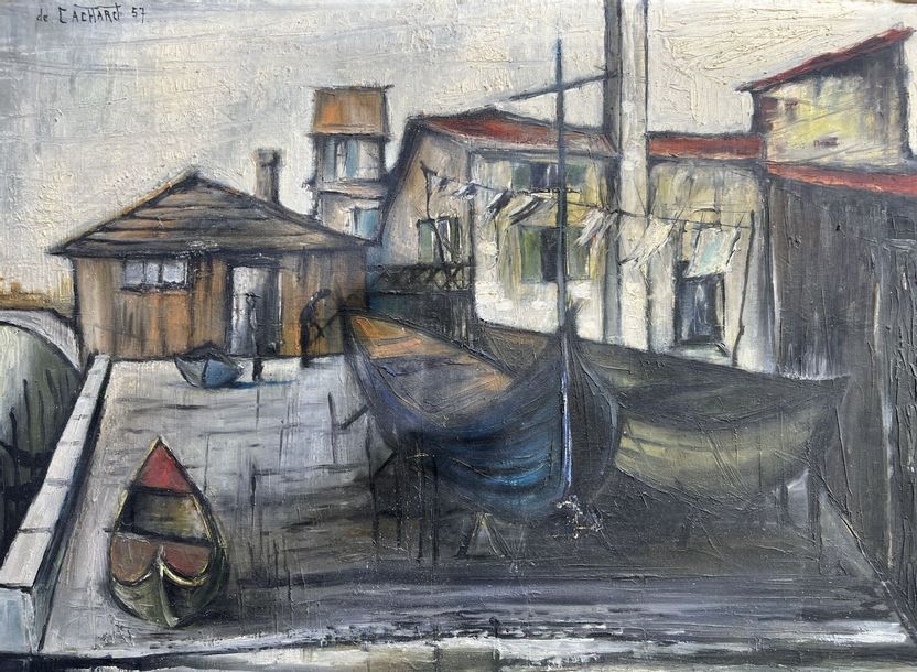 Régis de Bouvier de Cachard | Gondola in repair. (1957) | MutualArt