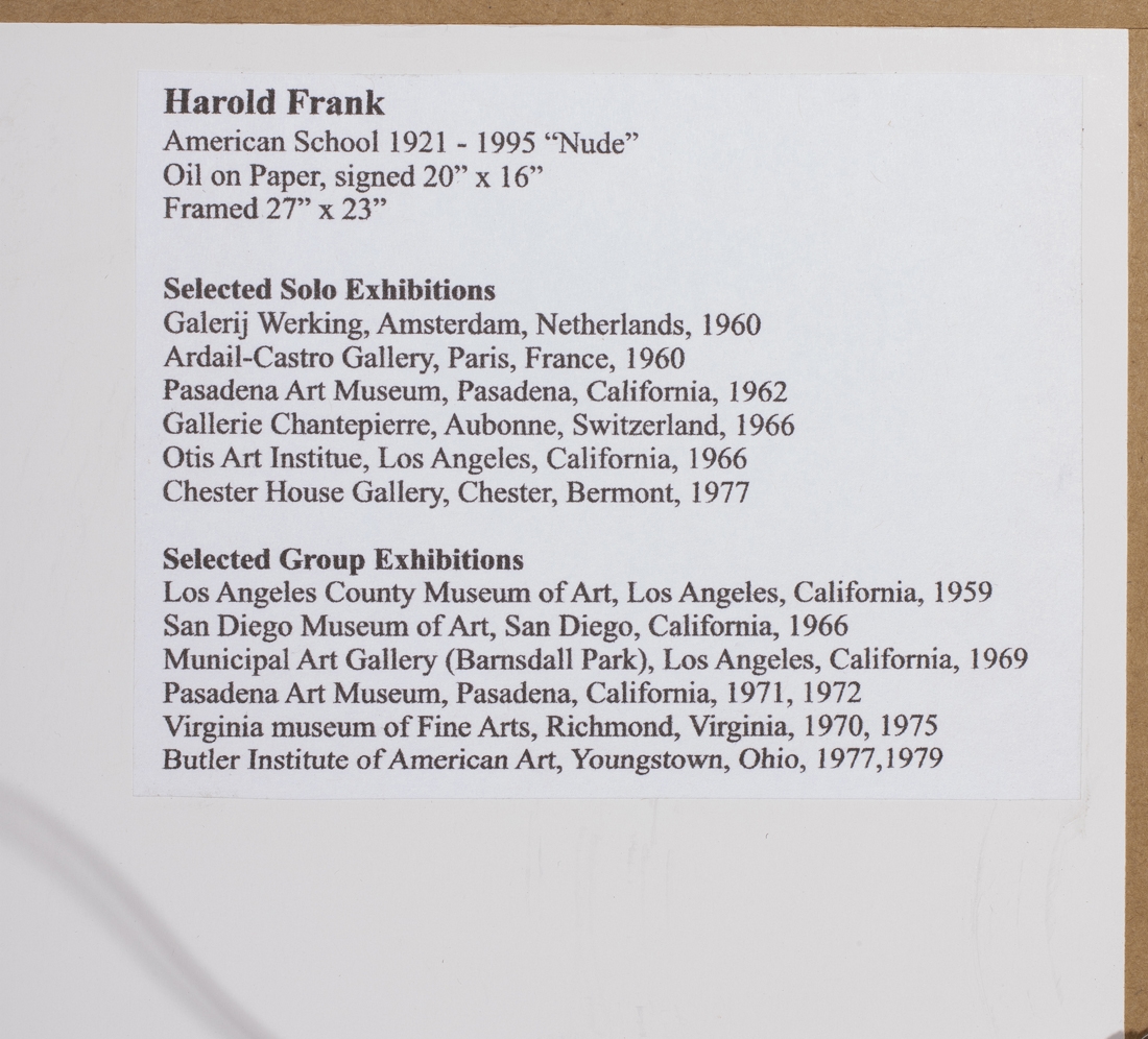 Harold Frank | Nude | MutualArt