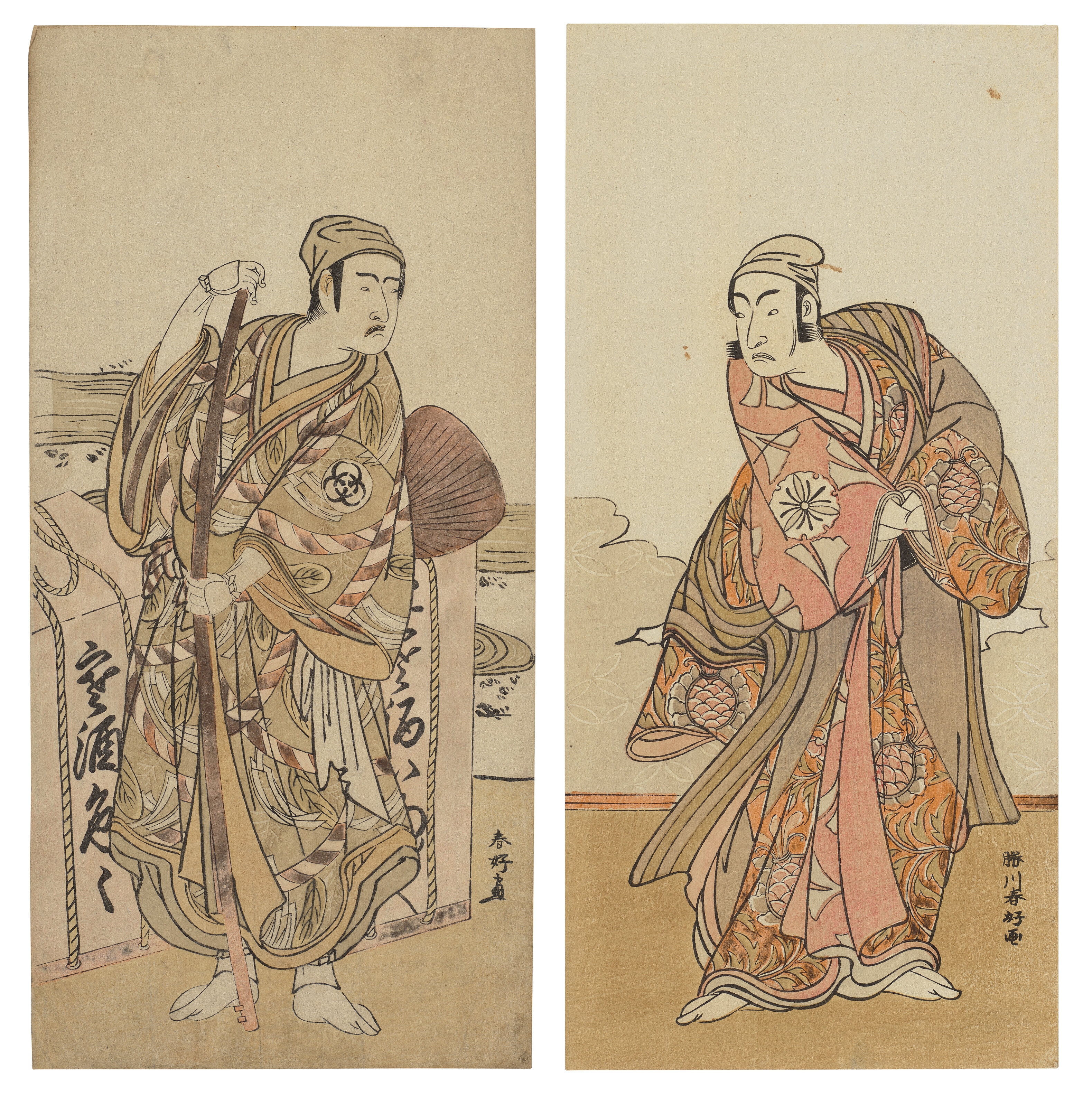 Shunko Katsukawa | A group of two actor prints | MutualArt